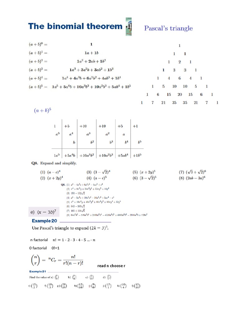 Binomial Theorem Pdf