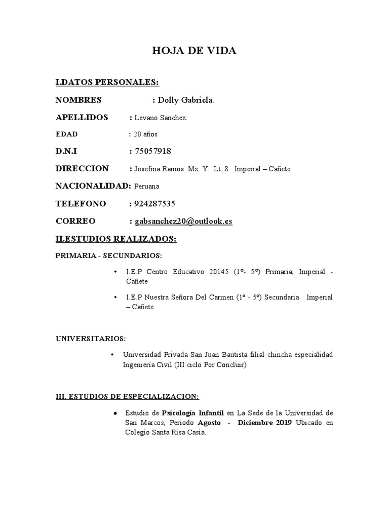 CV Gabriela Actual | PDF