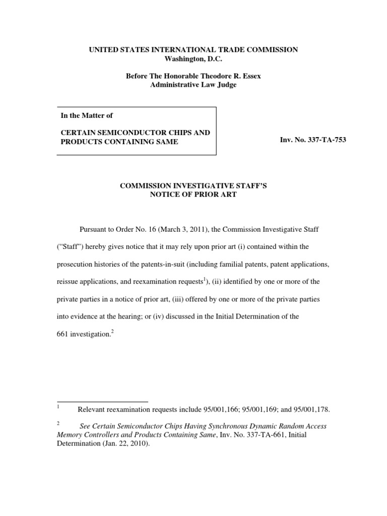 Itc 5th | PDF | Prior Art | Reexamination