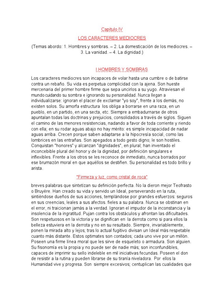 El Hombre Mediocre Resumen Grupo 3 | PDF | Orgullo | Envidia