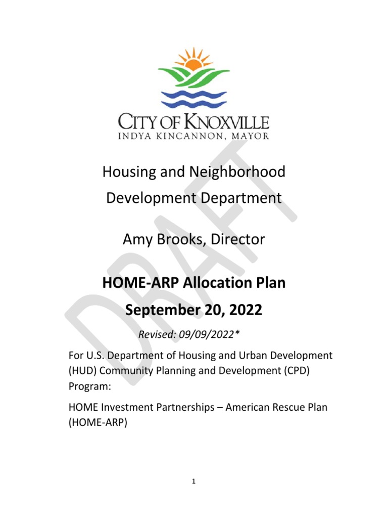 Knoxville HOME-ARP Allocation Plan | PDF | Homelessness | Race And ...