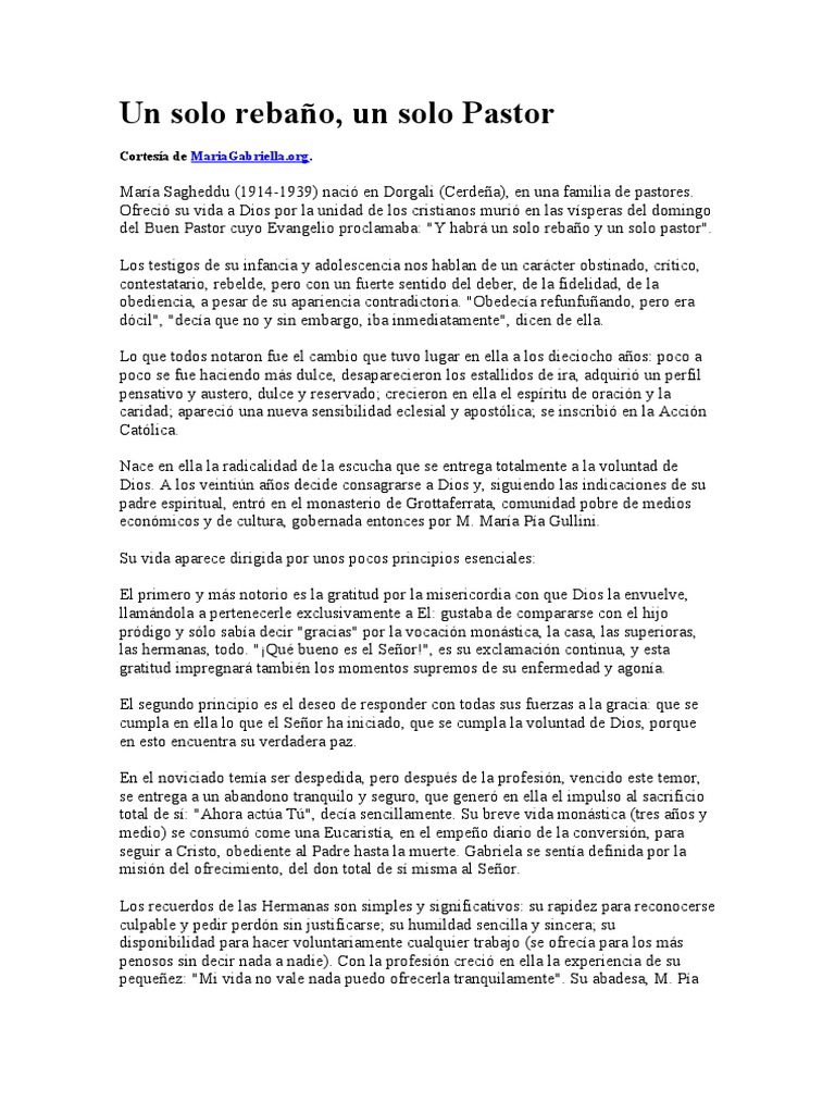 Un Solo Rebaño | PDF | eucaristía