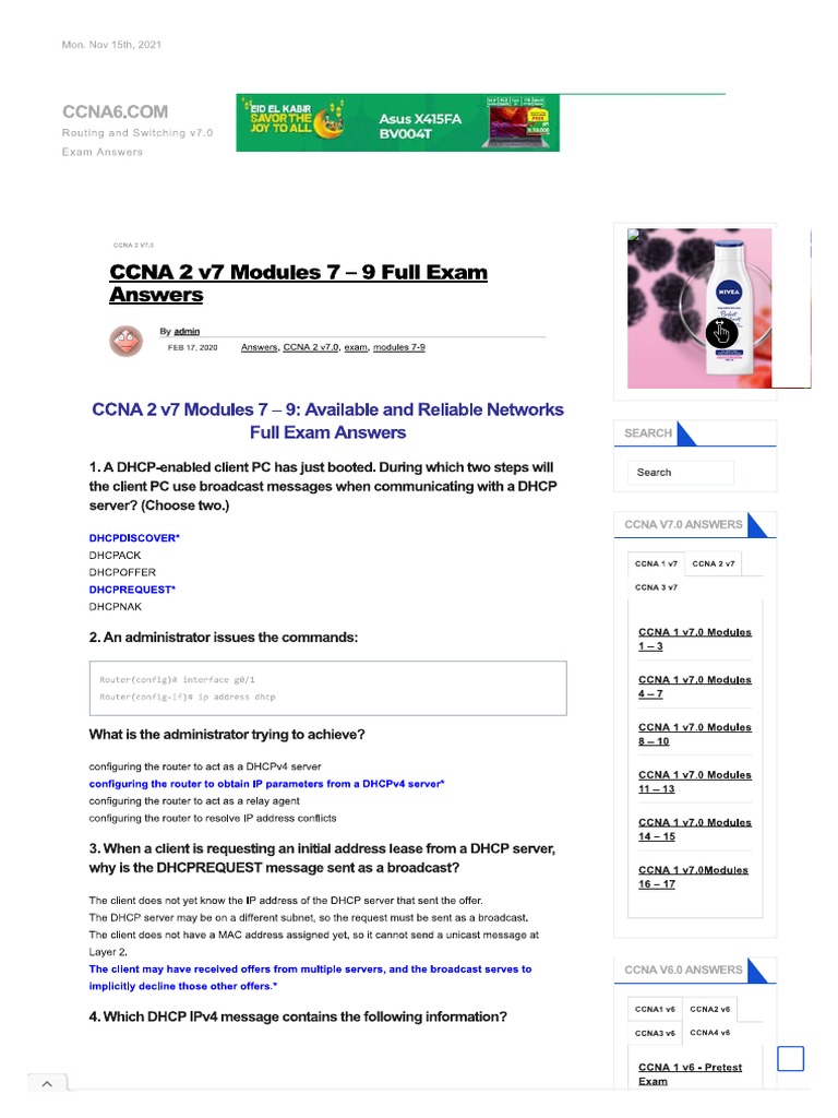 CCNA 2 v7 Modules 7 - 9 | PDF