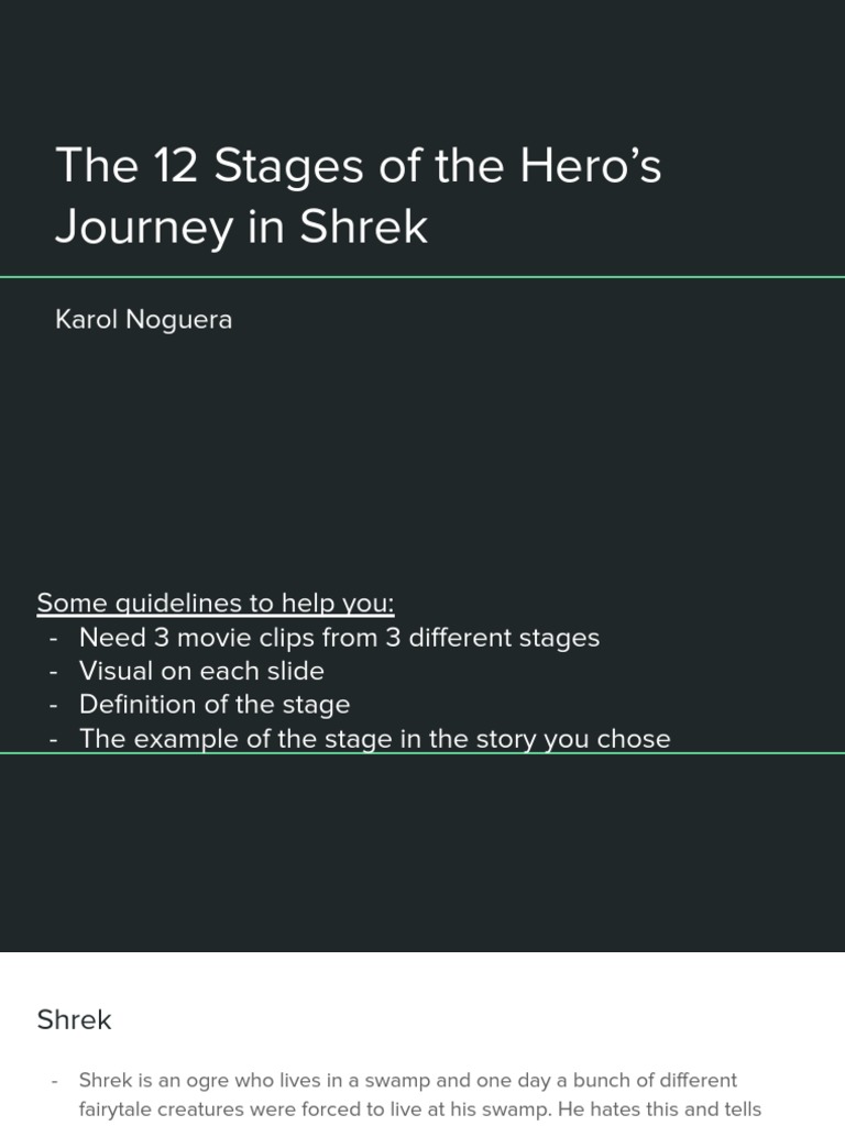 Shrek's Hero Journey: 12 Stages Explained | PDF