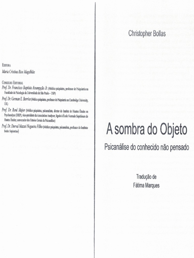Bollas - O Objeto Transformacional | PDF