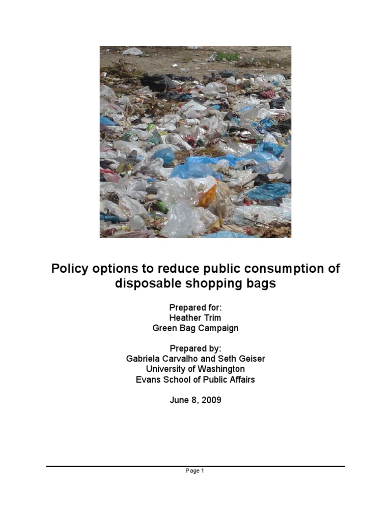 Green Bag Campaign White Paper | PDF | Recycling | Waste Management