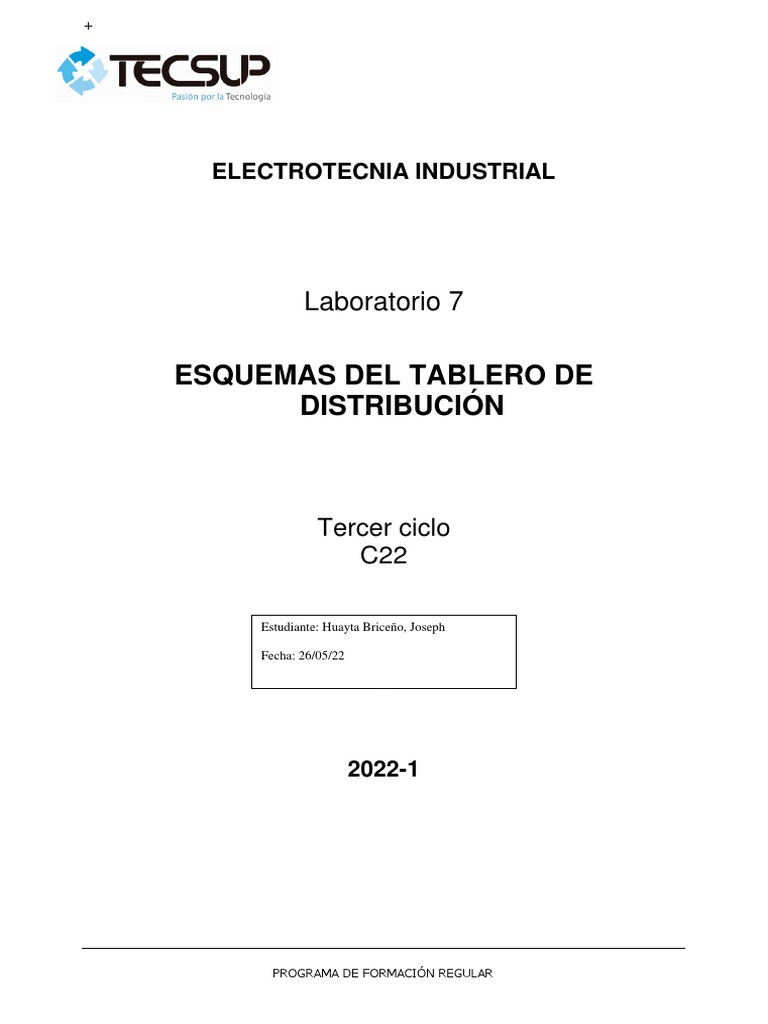 LAB - 07 - Esquemas Del Tablero de Distribución | PDF | Ingenieria Eléctrica | Laboratorios
