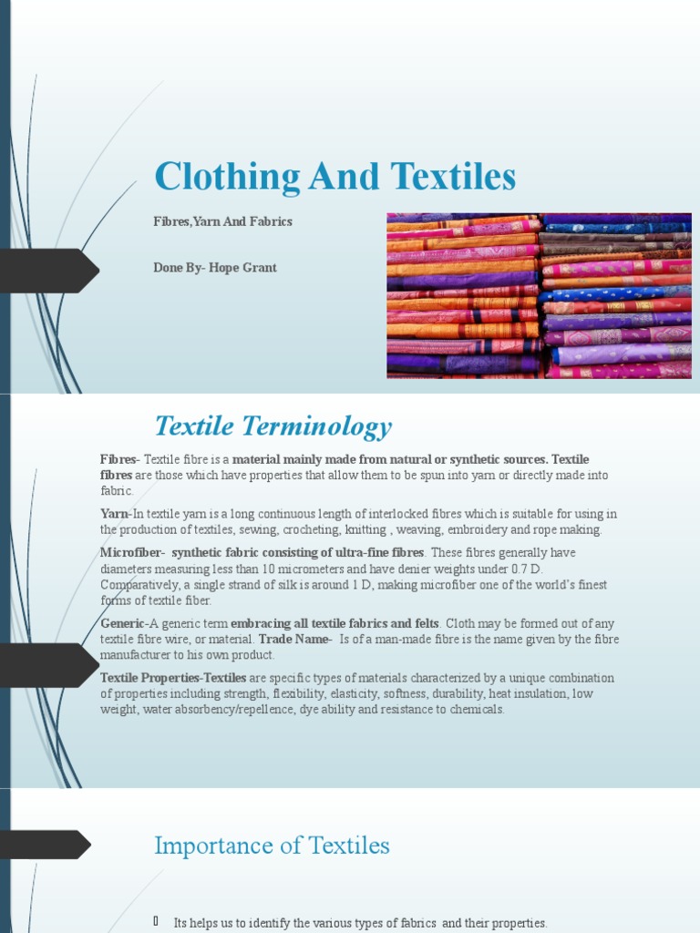 Clothing and Textiles | PDF | Fibers | Textiles