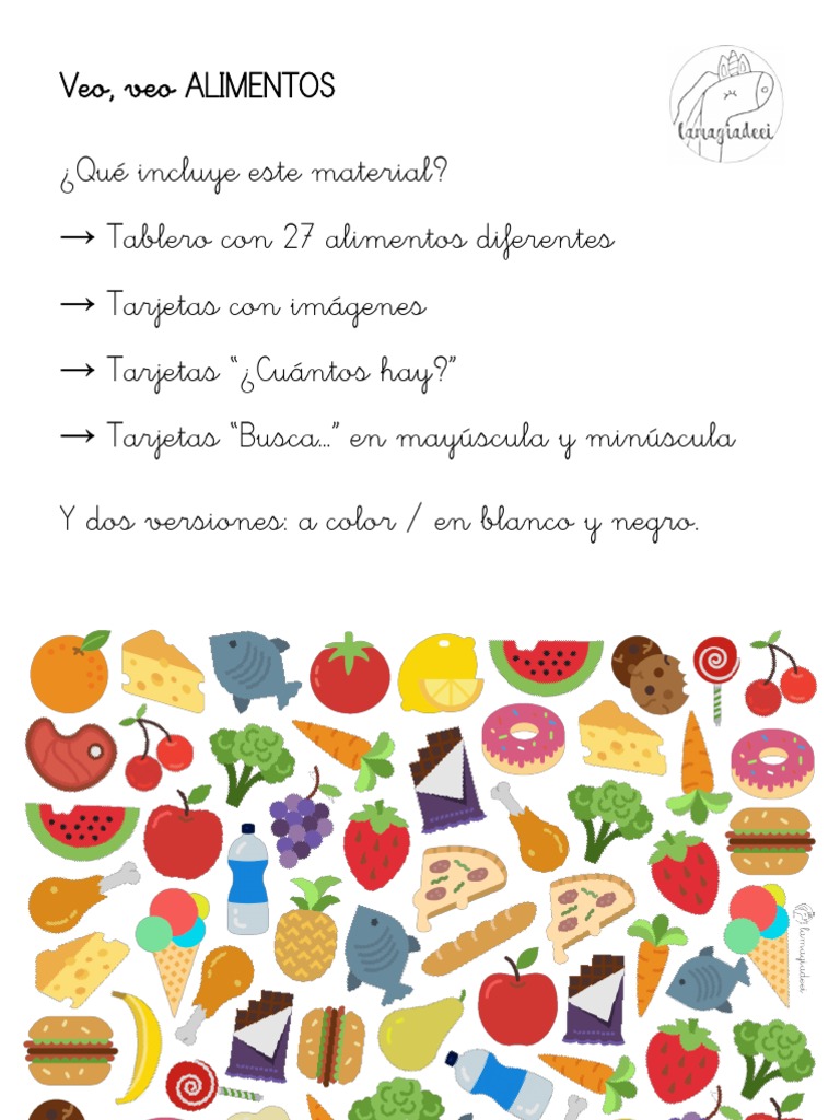 Alimentos, Veo Veo. Asociacion | PDF | Color
