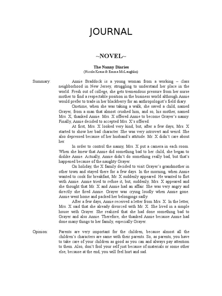 Journal Novel | PDF