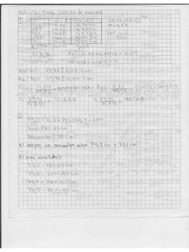 Solucion Taller Calculo de Errores | PDF Solucion Taller Calculo de Errores | PDF