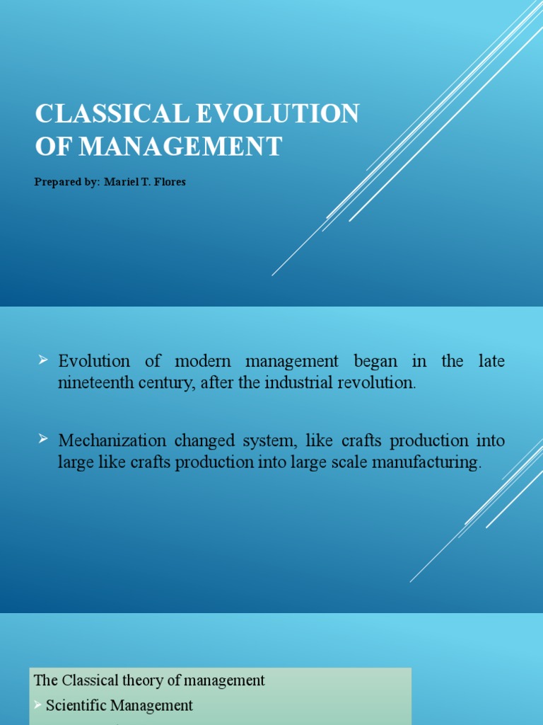 Classical Evolution of Management | PDF