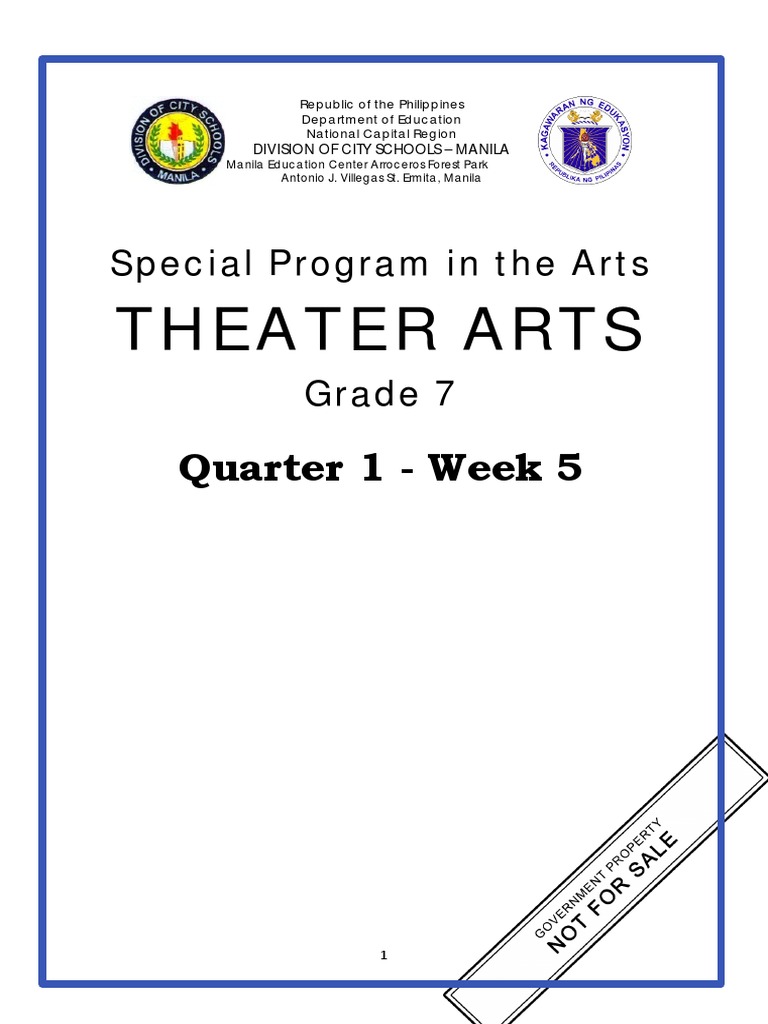SPA-THEATER ARTS 7 - Q1 - W5 - Mod5 | PDF | Theatre | Actor