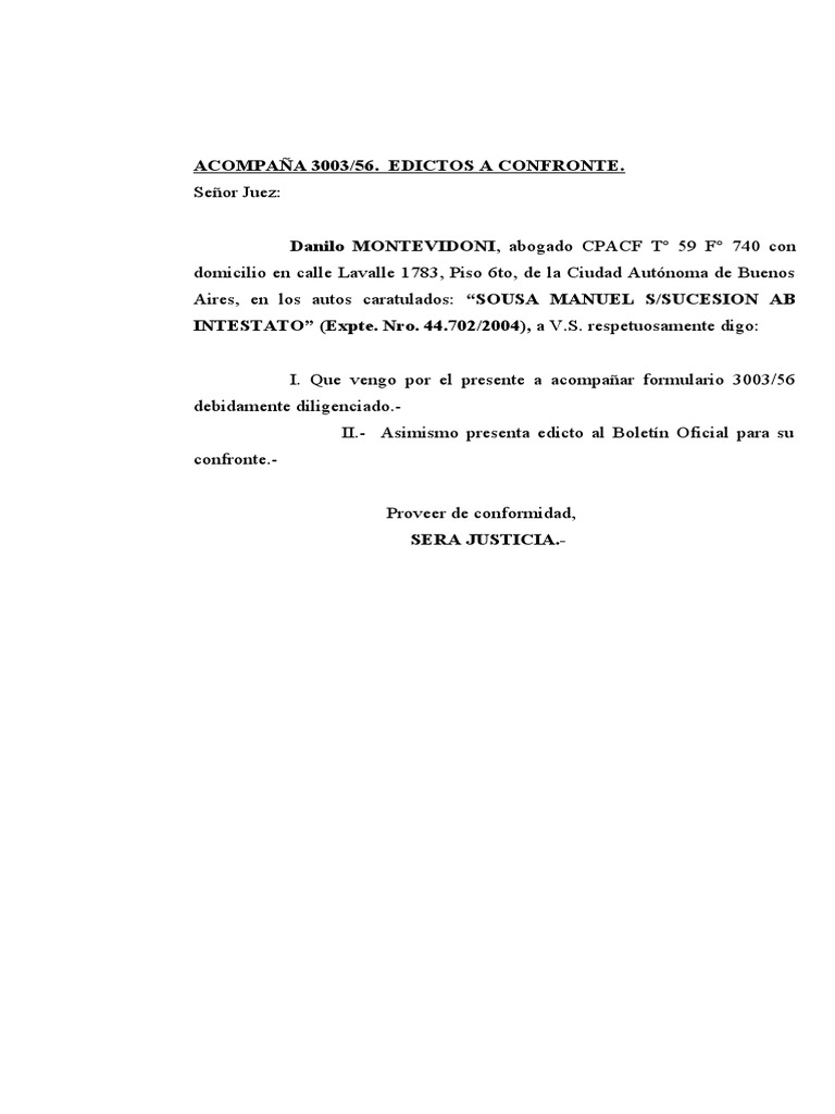 3003 Adjunta Formulario Sucesion | PDF