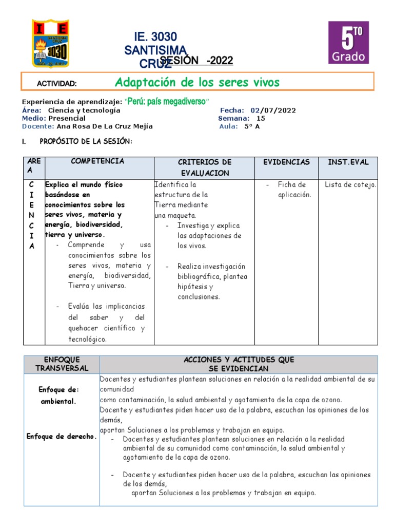 Actividades sobre Adaptaciones de Seres Vivos | PDF | Entorno natural ...