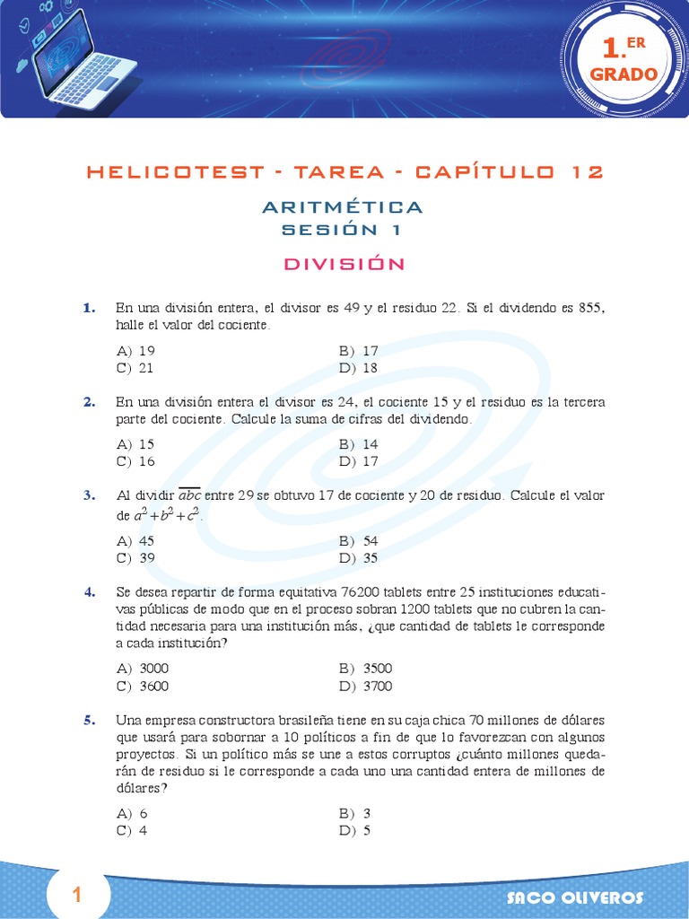 1 - Arit S1 - 1° - Cap12 - Preg - Tarea - 22 | PDF