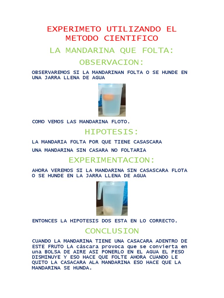 Experimeto Utilizando El Metodo Cientifico | PDF