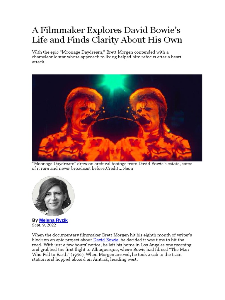 A Filmmaker Explores David Bowie Life and Finds Clarity About His Own | PDF | David Bowie
