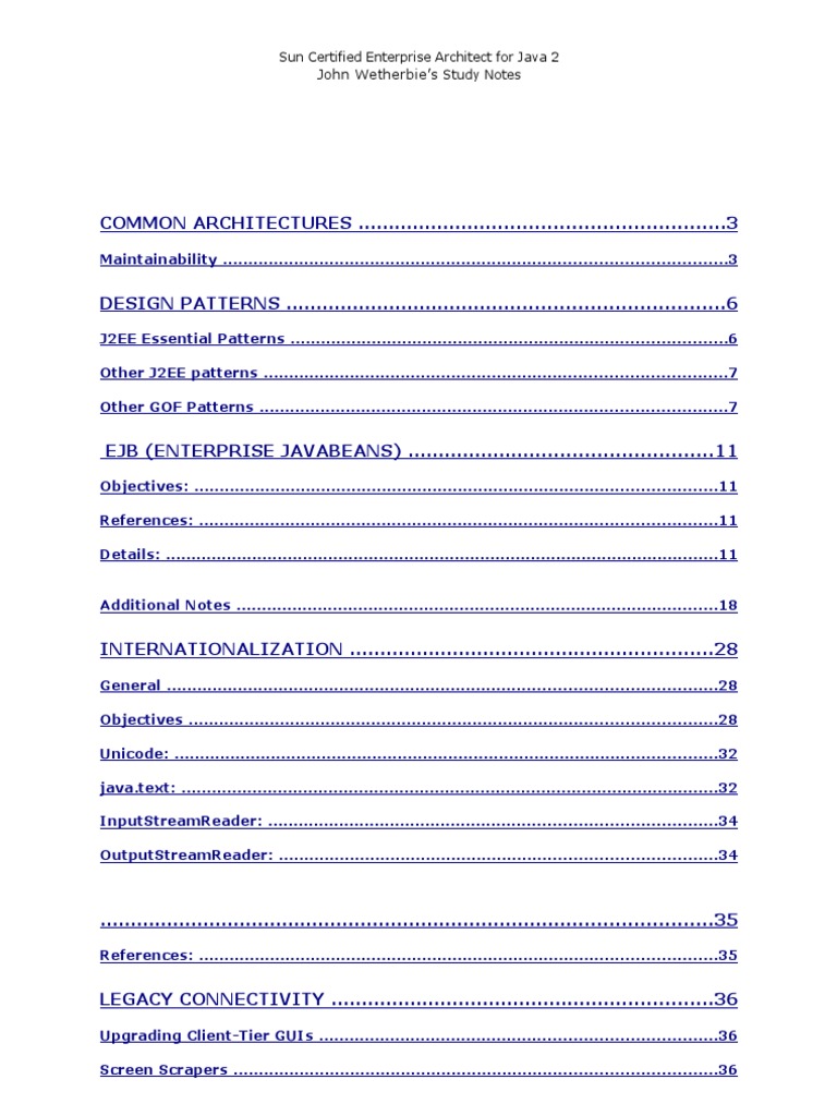 John Wetherbie's: Sun Certified Enterprise Architect For Java 2 Study ...