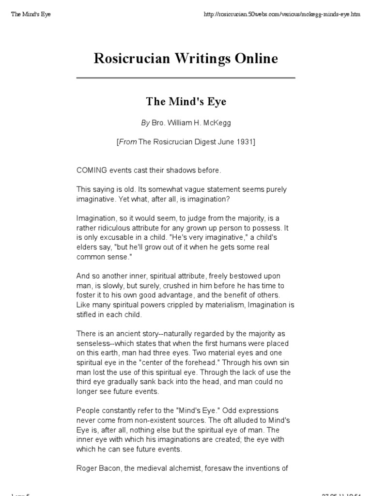 The Mind's Eye | PDF | The Woman In White (Novel) | Imagination