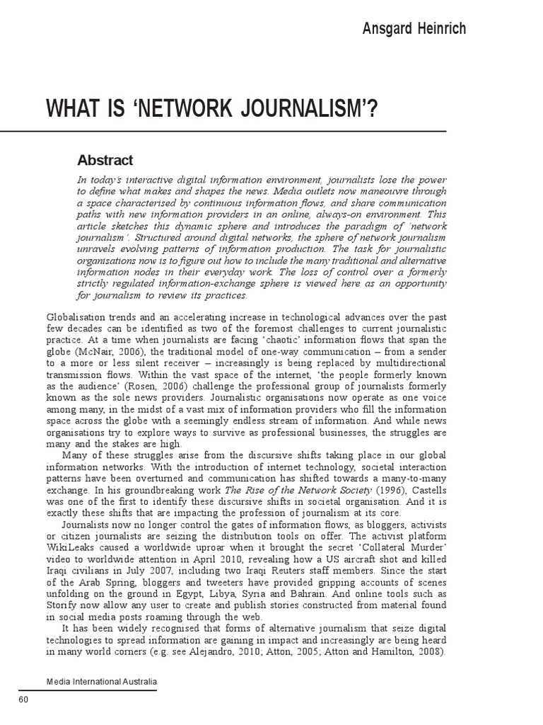 What Is Network Journalism'? | PDF | News | Journalism