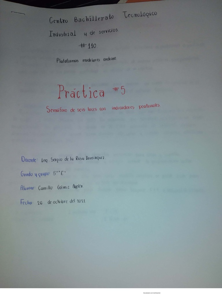 Práctica 5 Arduino | PDF