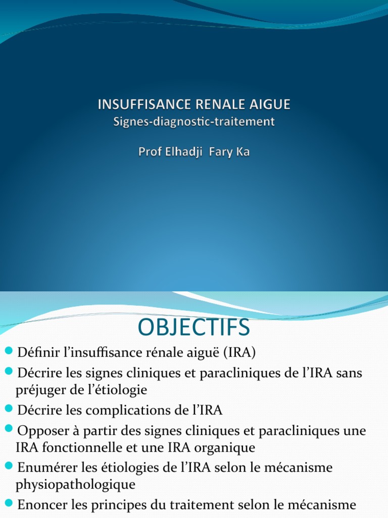 Insuffisance rénale aiguë : types et signes | PDF | Insuffisance rénale ...