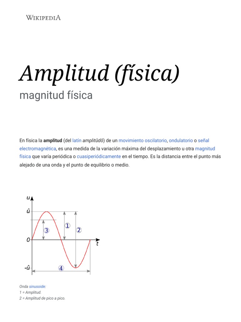 Amplitud (Física) - Wikipedia, La Enciclopedia Libre | PDF | Amplitud ...