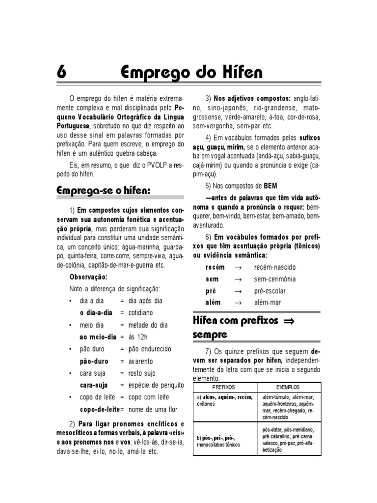 Emprego Do Hífen - HandlerArquivoBiblioteca | PDF