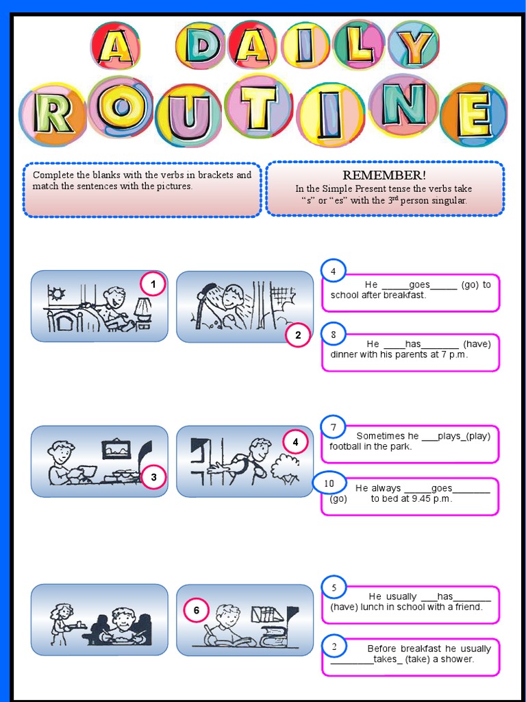 GRAMMAR THIRD PERSON Tarea Terminada Ingles | PDF