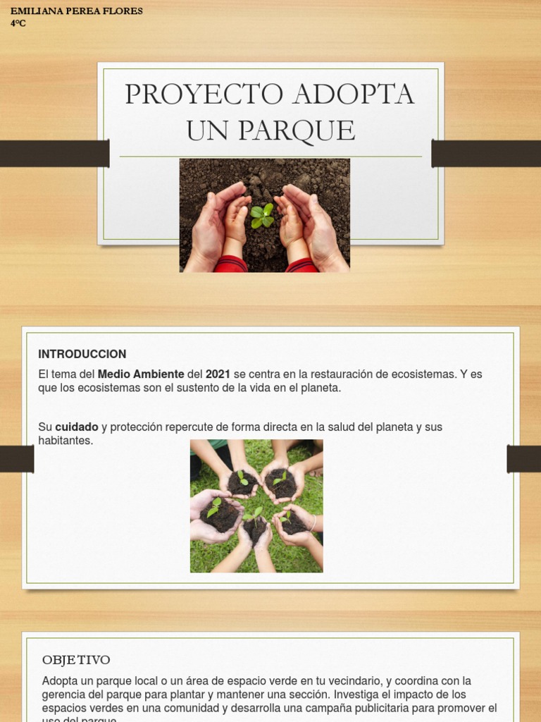Proyecto Ambiental Adopta Un Parque Emiliana Perea Flores 4C | Descargar gratis PDF | Entorno ...