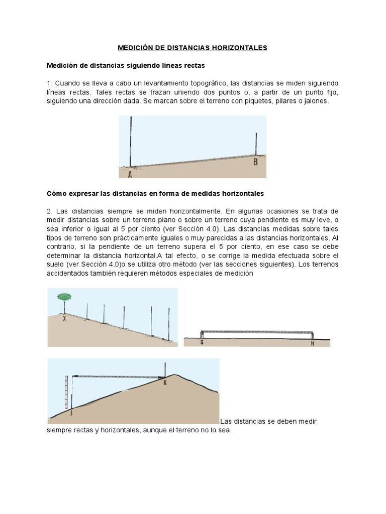 Medición de Distancias Horizontales | PDF | Medición | Longitud