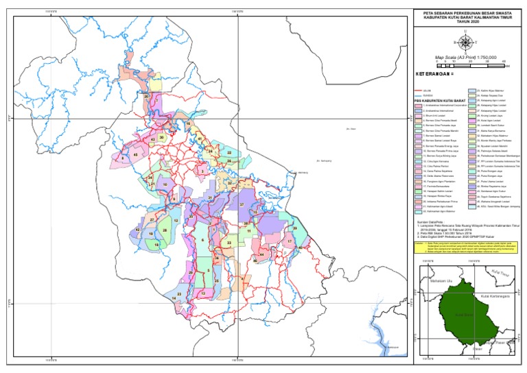 Peta Sebaran Perkebunan Kabupaten Kutai Barat Tahun 2020 | PDF