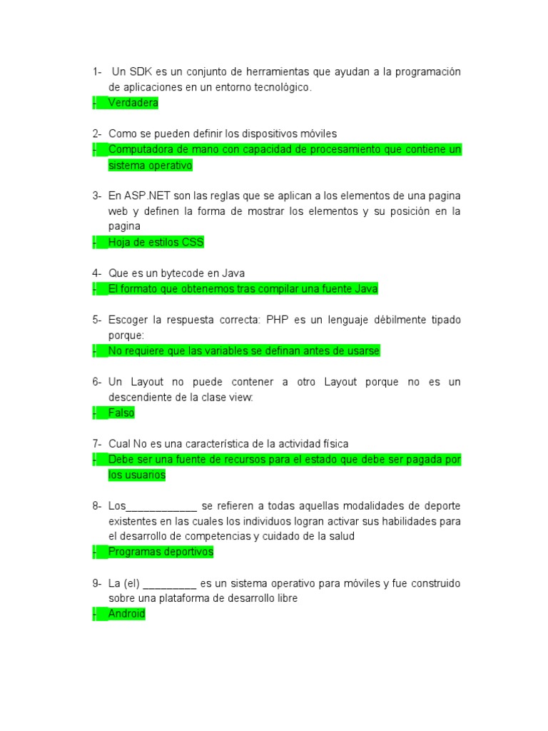 AP07 AA8 EV01 Cuestionario | PDF | Php | Java (lenguaje de programación)