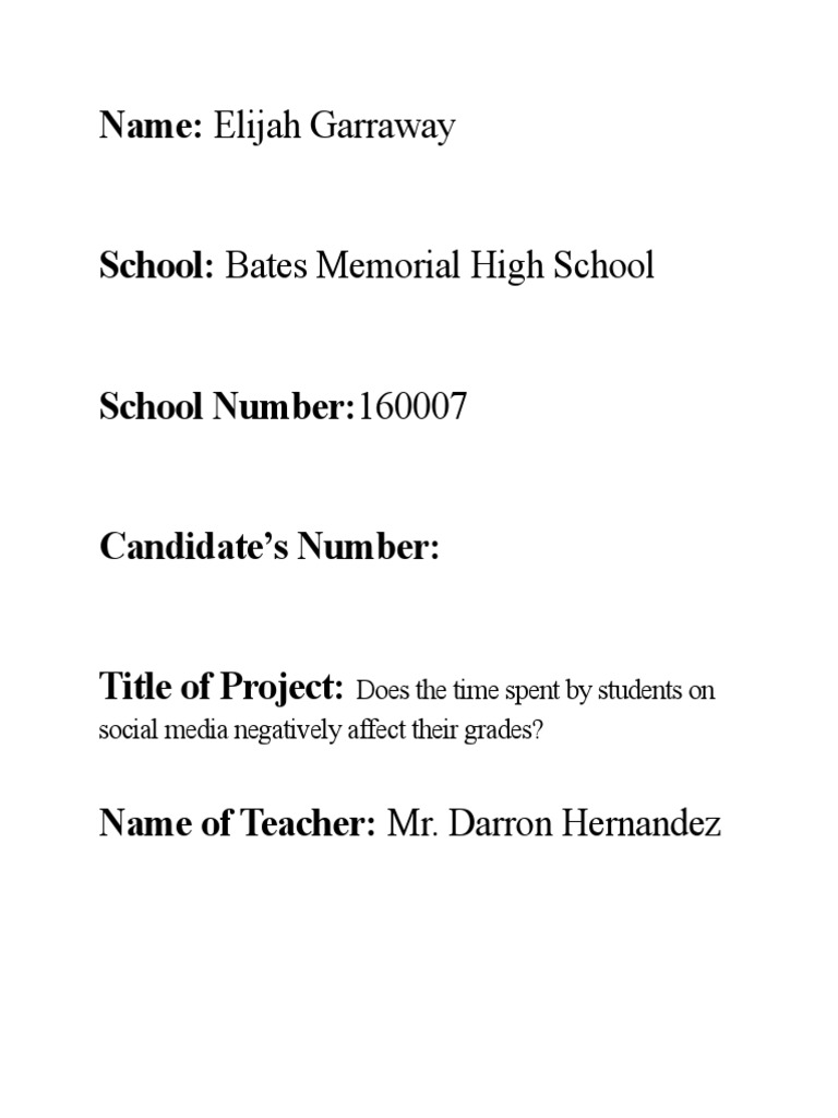 Maths SBA | PDF | Social Science | Wellness