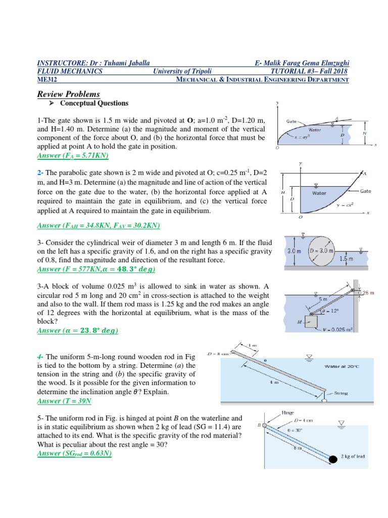 Tutorial #3 #Problems | PDF | Force | Physics