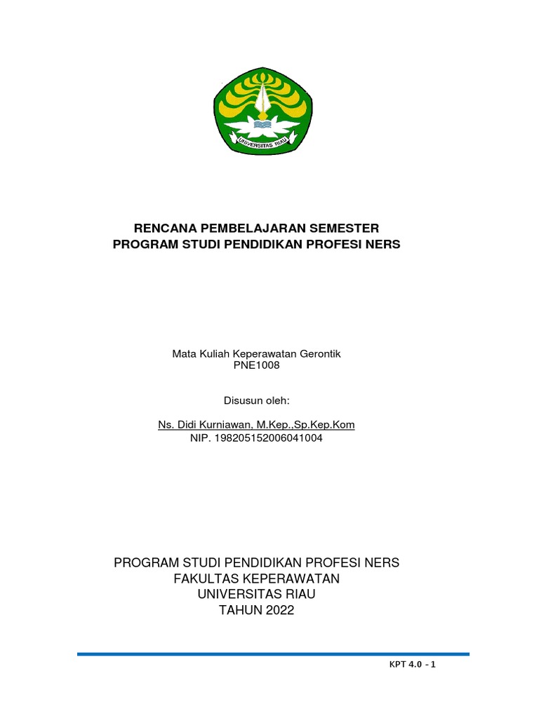 RPS Profesi Ners Kep Gerontik 2022 | PDF