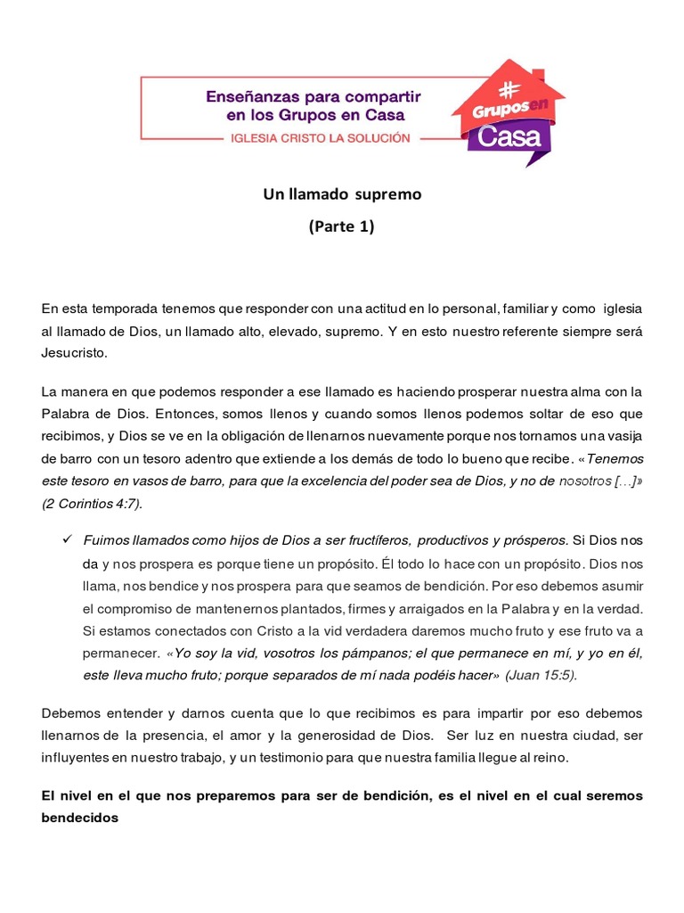 Un Llamado Supremo 1 | PDF | Amor | Dios