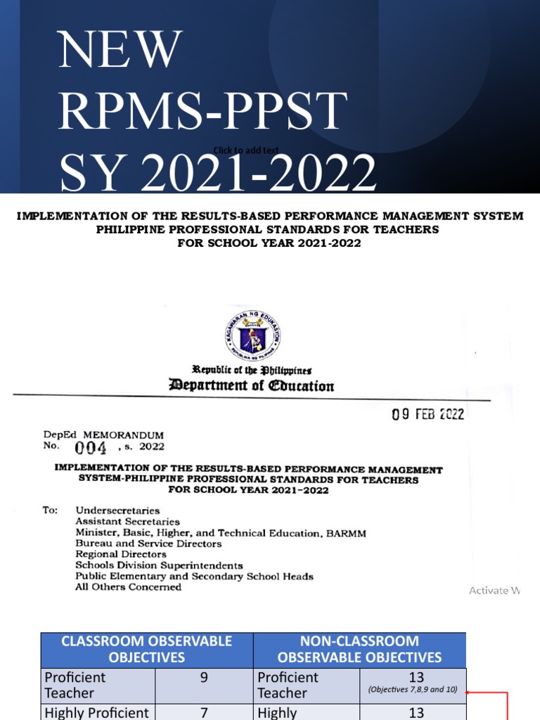 RPMS-PPST - Ipcrf | PDF