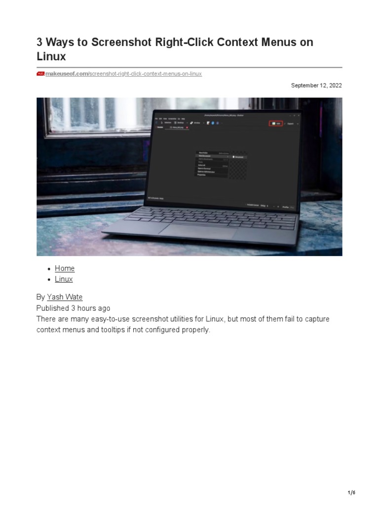 3 Ways To Screenshot Right-Click Context Menus On Linux | PDF ...