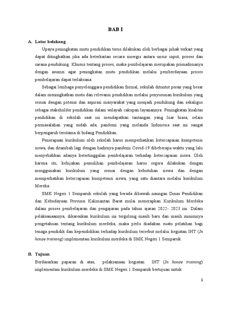 IHT Implementasi Kurikulum Merdeka SMK | PDF