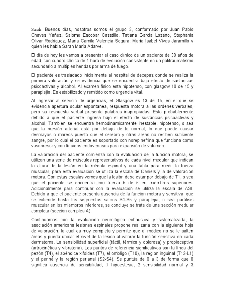 Evaluación del Reflejo Bulbocavernoso | PDF | Medicina CLINICA ...