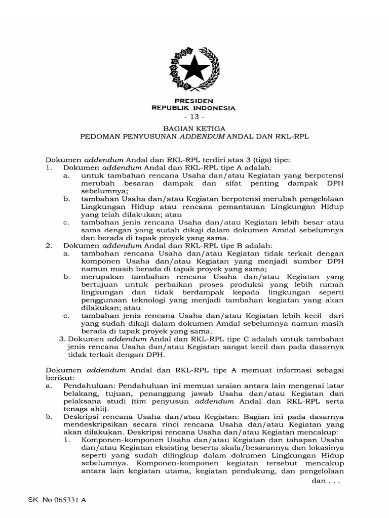 Bagian Ketiga Penyusunan Addendum | PDF