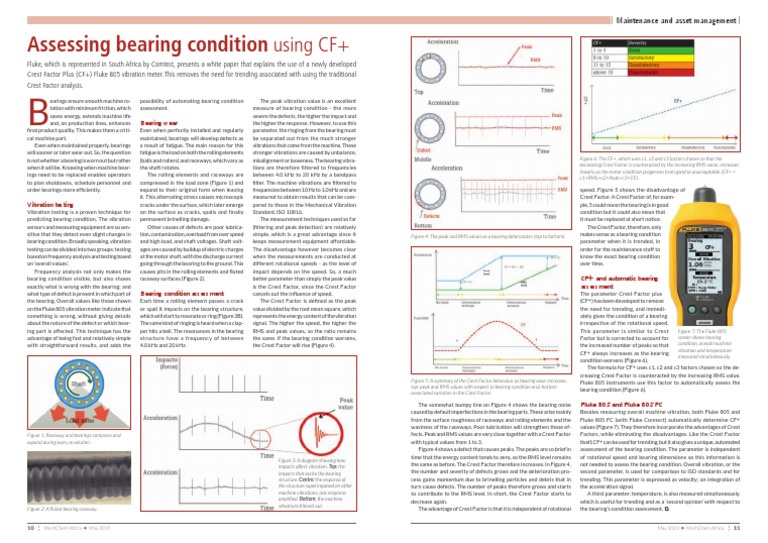 Assessing Bearing Condition Using CF | PDF | Bearing (Mechanical ...