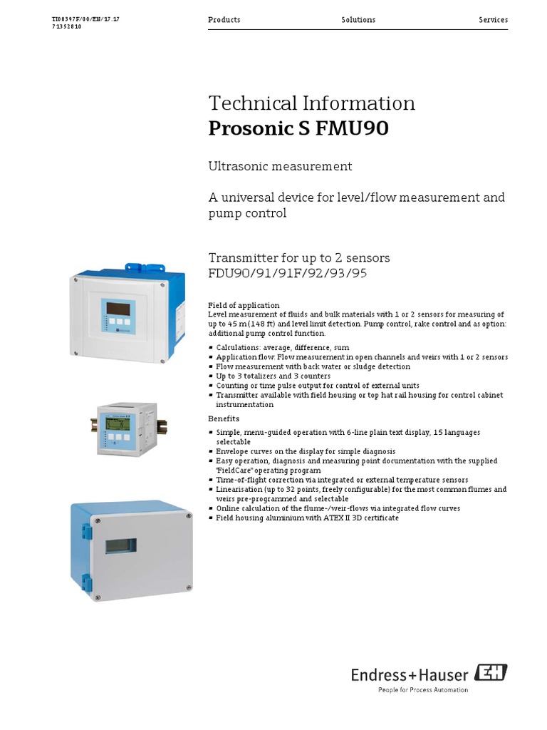 Prosonic S FMU90 Technical Manual | PDF | Relay | Pump