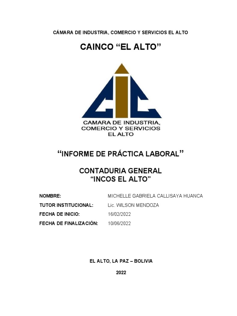 Info. Cainco El Alto | PDF | Contabilidad | Contador