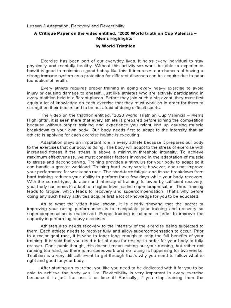 Understanding Reversibility in Training | PDF | Stress (Biology ...