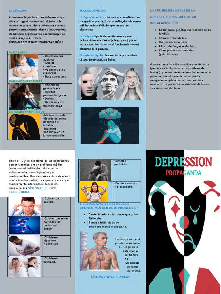 Triptico de La Depression | PDF | Depresión (estado de ánimo) | Medicina CLINICA