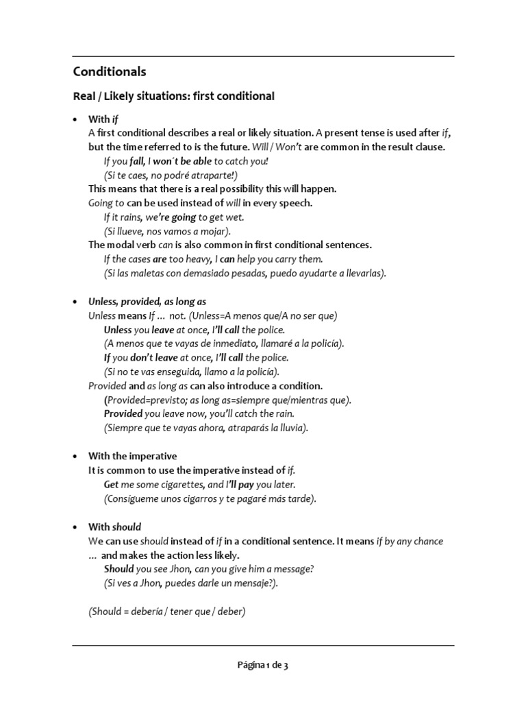Conditionals | PDF | Verb | Human Communication
