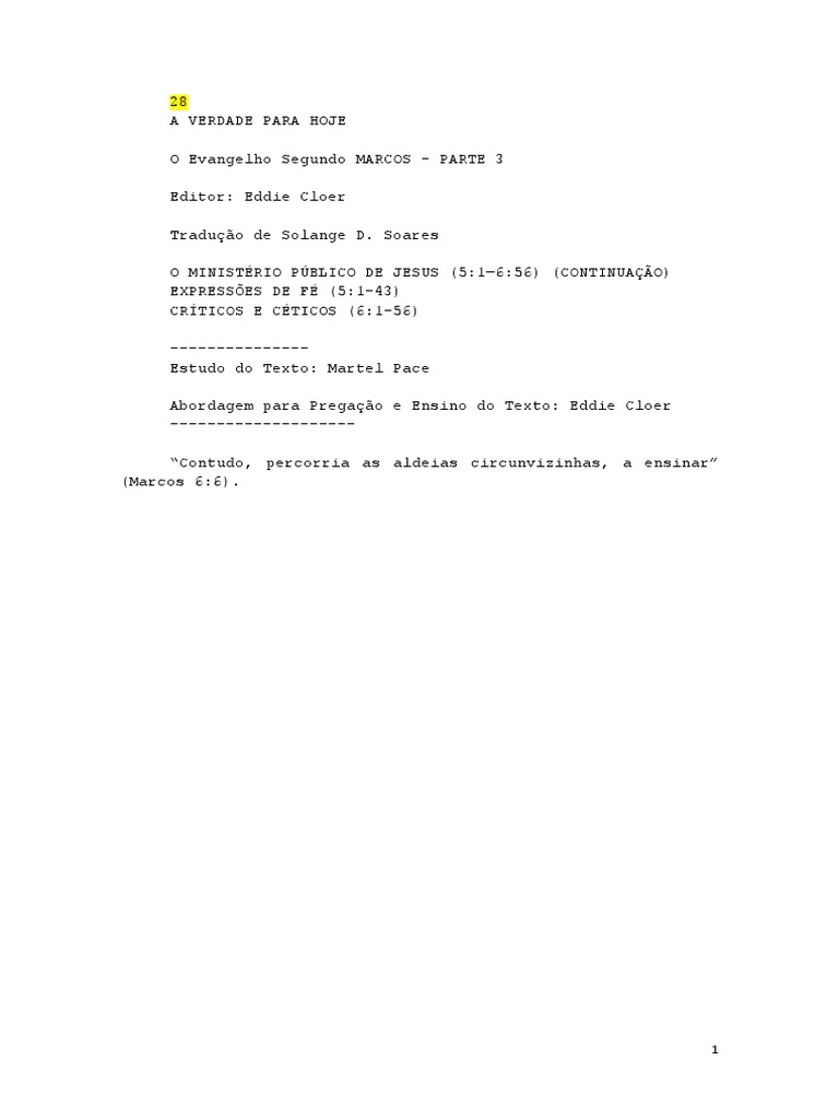 Marcos 3 | PDF | Jesus | Fé
